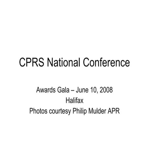 Cprs National Conference 2008 | PPT