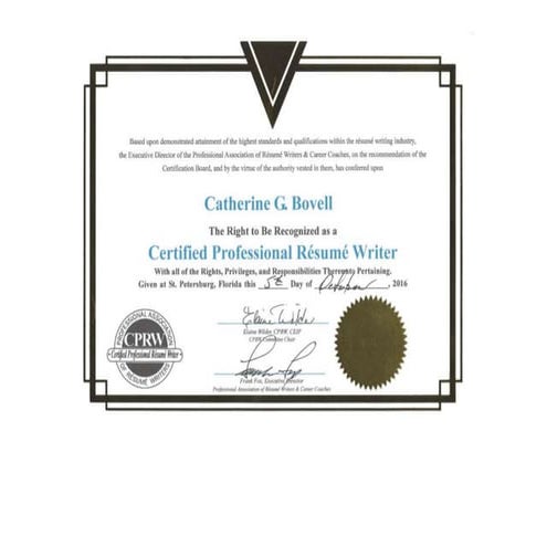 Certified Professional Résumé Writer (CPRW) Certification | DOCX