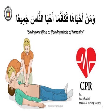 CPR 2020 GUIDELINE BY YOSRA RAZIANI | PDF | First Aid | Injuries