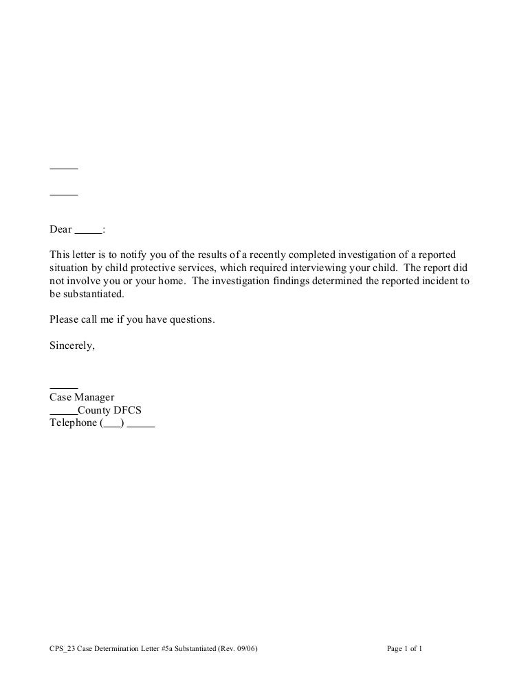 Cps 23 Substantiated Case Determination Letter 5 Substantiated cps-23-substantiated-case-determination-letter-5-substantiated