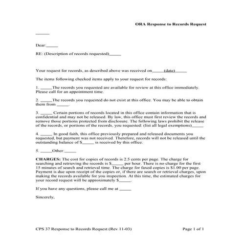 Cps 37 letter to person requesting record | DOC | Law