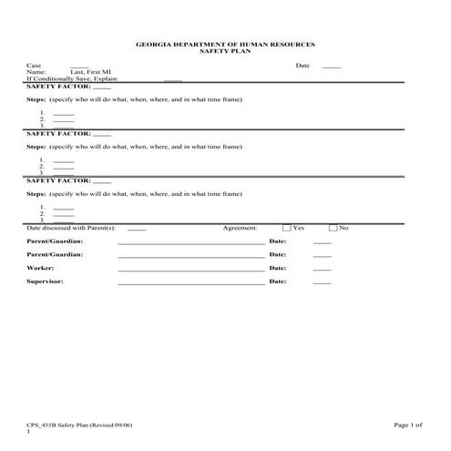Cps 455 b safety plan | DOC
