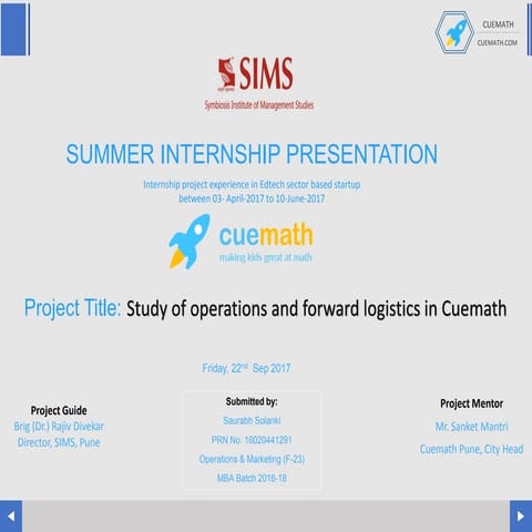 Summer Internship PPT | PPTX