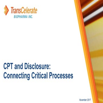 Common Protocol Template (CPT) Initiative - CPT and Disclosure ...