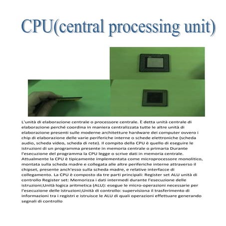 Cpu | DOCX | Computing | Technology & Computing