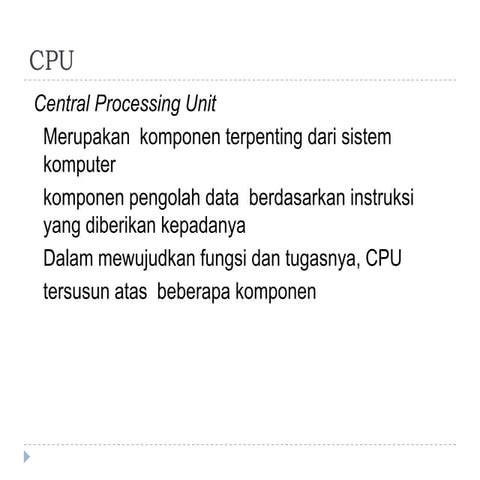 Komponen utama cpu | PPTX