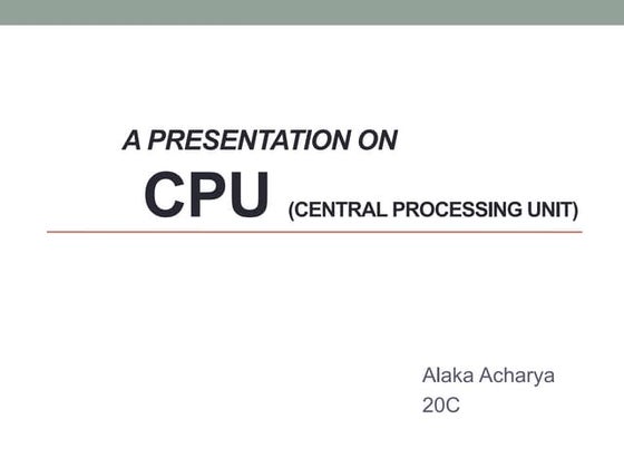 Central processing unit | PPTX