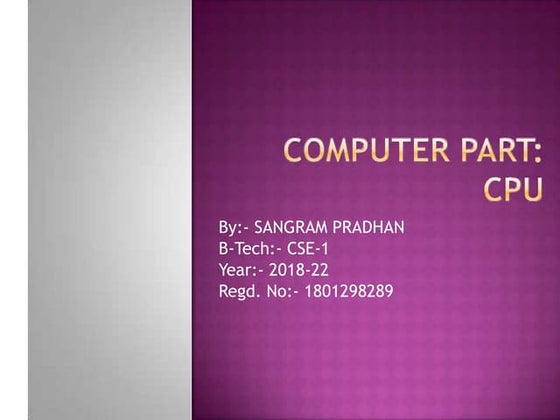 Presentation on Computer Processor | PPTX | Computing | Technology & Computing