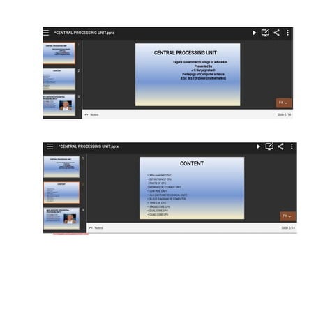 Presentation on Central Processing Unit. | DOCX