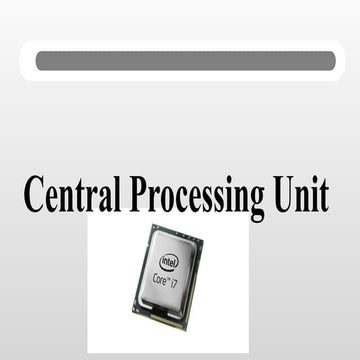 Function of the Central Processing Unit (CPU) | PPTX