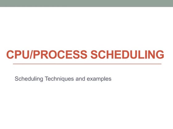 Cpu Scheduling In Os Presentation Pptx Operating Systems Computer