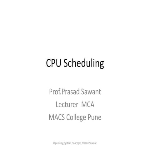 CPU Sheduling | PPTX