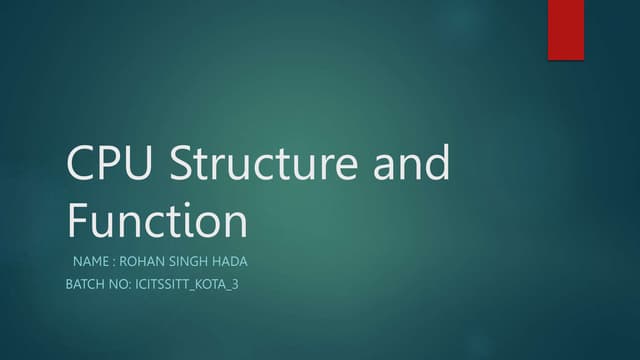 Cpu Structure And Functionpptx Programming Languages Computing