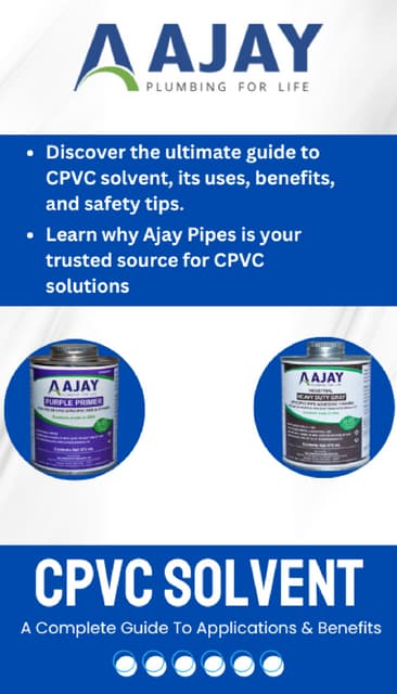 Best plumbing pvc pipe fittings in India: AJAY PIPES | PPT