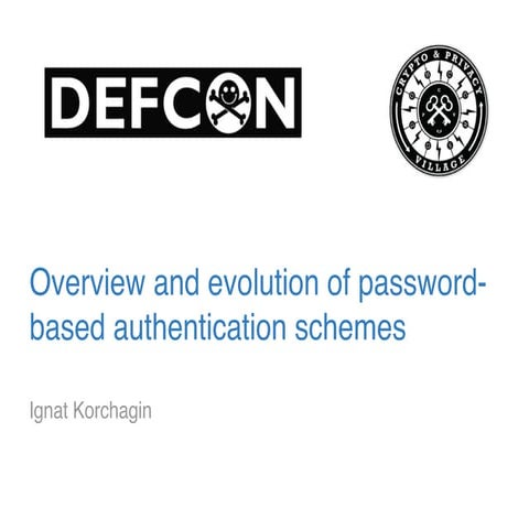 Overview And Evolution Of Password Based Authentication Schemes Ppt