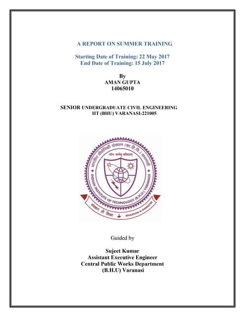 Civil enginerring internship report | PDF