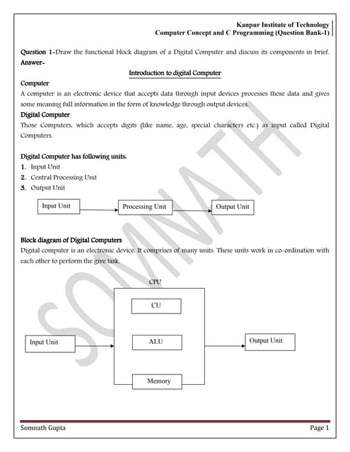 Block Diagram of Computer | PPTX