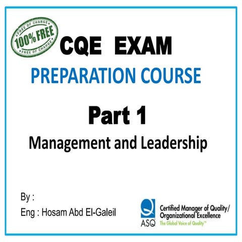 Cqe preparation | leadership principles and techniques | PPT
