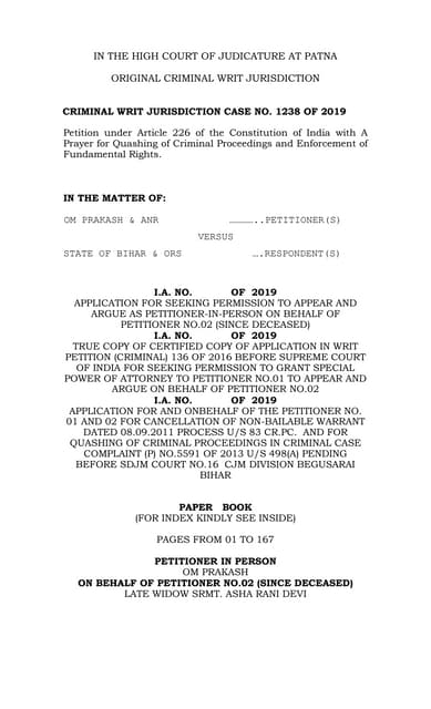 Written Arguments along with Affidavit before Patna High Court | PDF