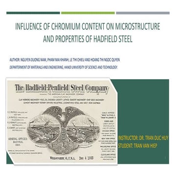 The Influence of Chromium of micro-structure and properties of Hadfield ...
