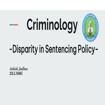 Criminology- Disparity in Sentencing Policy | PPTX