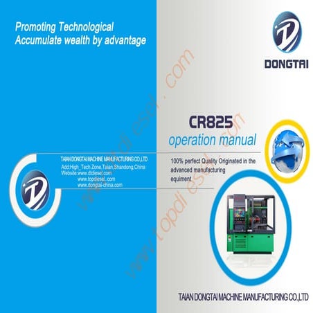 Cr825 multifunction test bench installation manual | PDF
