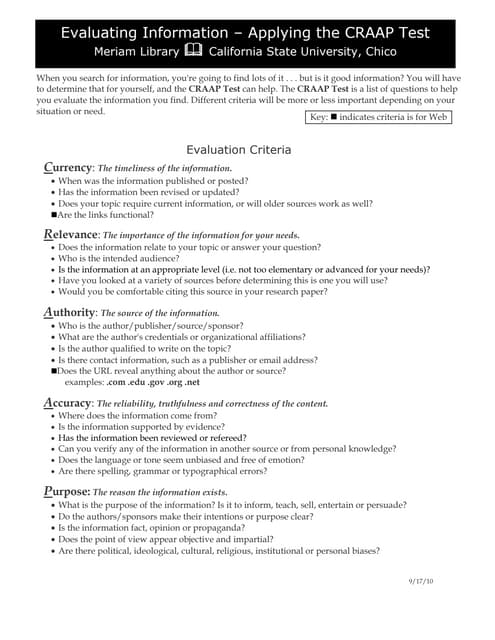 Evaluating Information Sources | PPTX