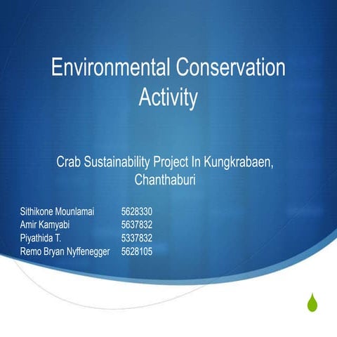 Environmental Conservation Activity ( crab ) | PPTX