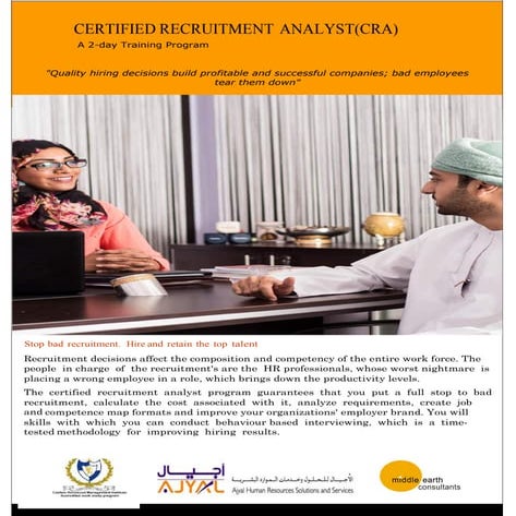 CERTIFIED RECRUITMENT ANALYST (CRA) | PDF