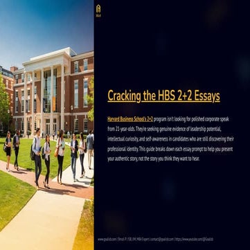 Cracking the HBS 2+2 Deferred MBA Essays: Winning Strategy, Personal ...