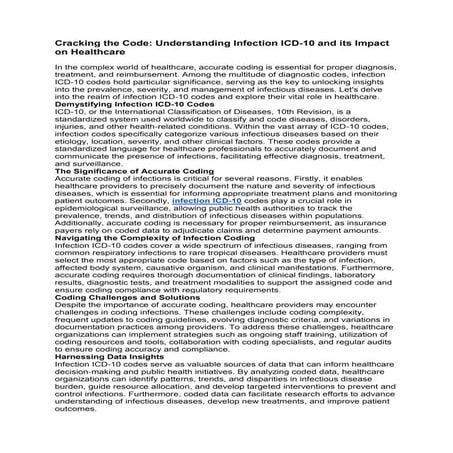 Understanding Infection ICD-10 and its Impact on Healthcare.docx ...