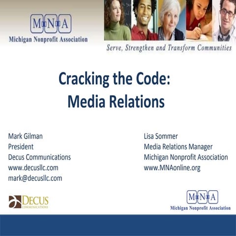Cracking The Code: Media Relations 81809 | PPT