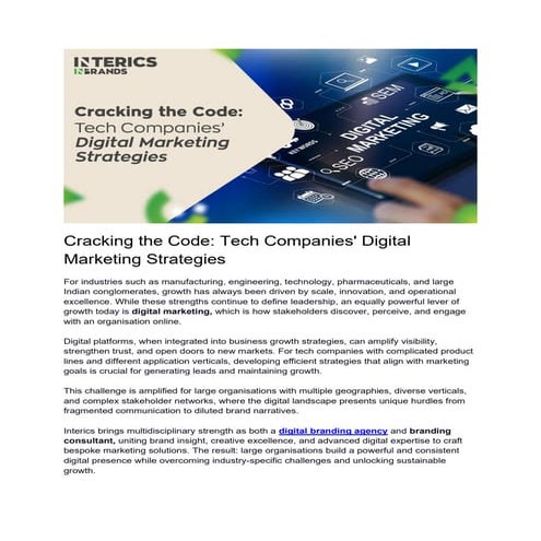 Cracking the Code: Tech Companies’ Digital Marketing Strategies | PPTX