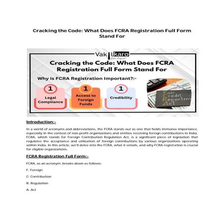 Step-by-Step Guide- FCRA Renewal Certificate Download Process | PDF