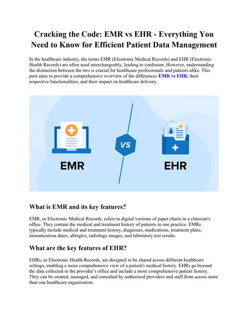 EHR And EMR Integration | PDF