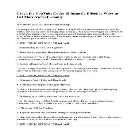 Tips To Boost Your Views On Youtube | DOCX