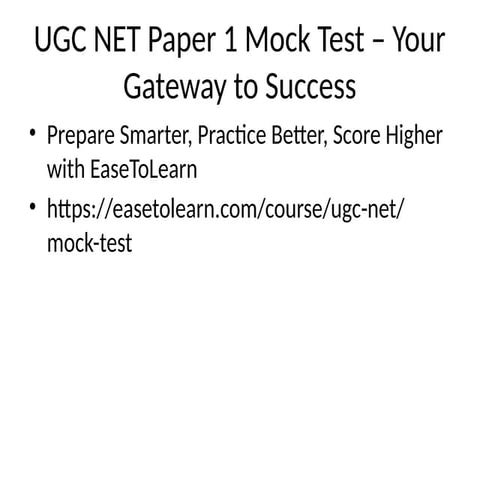 NDA Mock Test 2026 — Train Smarter with EaseToLearn's Exam Simulator | PPTX