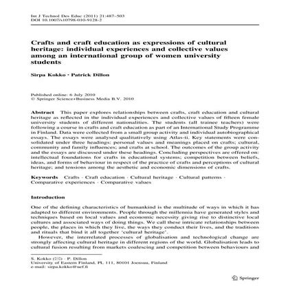 Craft & craft education | PDF