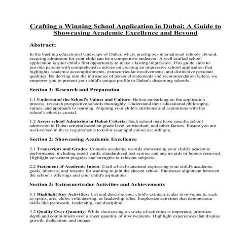 Navigating the School Admission Process: A Comprehensive Guide | PDF