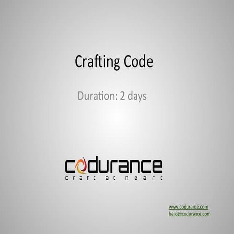 Codurance Courses Crafting Code | PPT
