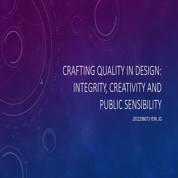 Crafting quality in design | PPT