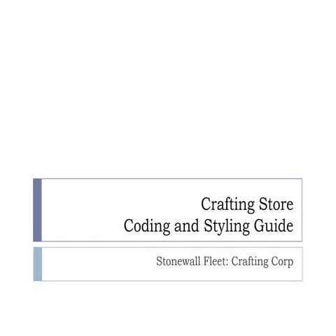 Crafting Store: Coding and Crafting Guide | PPTX