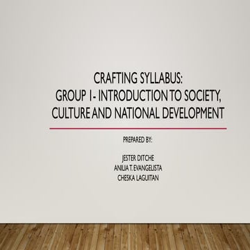 Crafting Syllabus presentation.pptx..... | PPTX