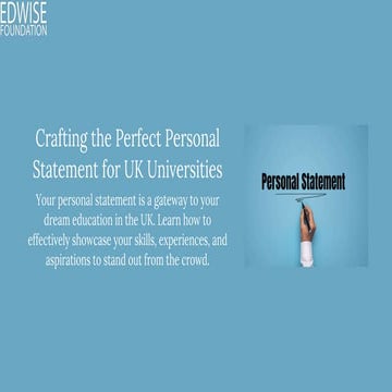 Crafting a Winning Personal Statement for UK Universities. | PDF