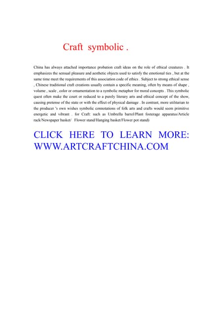 Folk arts and crafts | DOC