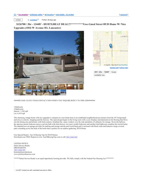 HUD Home Craigslist example12 24-15 | PDF
