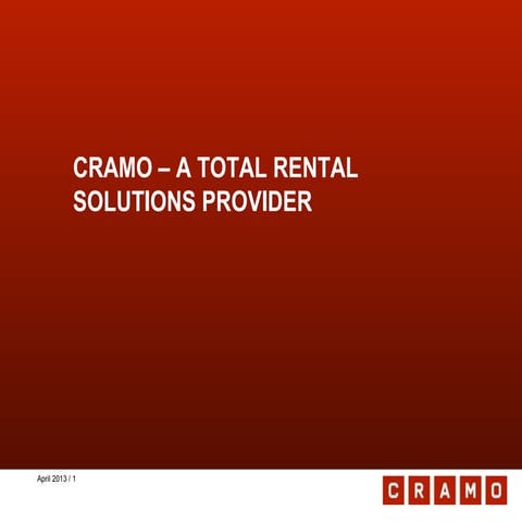 Cramo 2013 Corp presentation | PPT | Business | Business and Finance