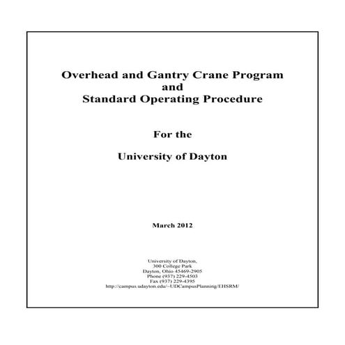 Crane program and sop | PDF