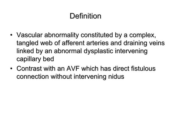 Arteriovenous Malformation (AVM) of Brain | PPT
