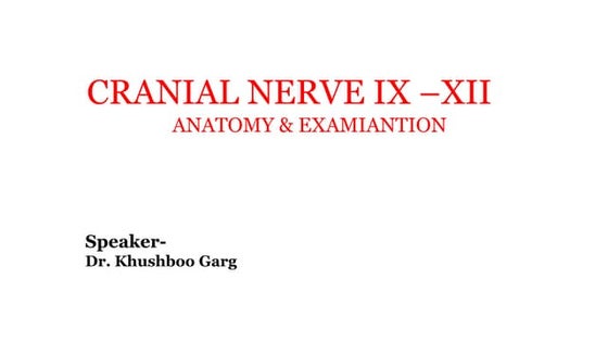 Cranial Nerve Examination | PPT